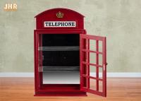 China British Telephone Booth Cabinets Decorative Wooden Cabinet Red Color MDF Floor Rack Furniture for sale