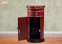 China Red Color Antique Post Box Storage Cabinet Wooden Floor Rack MDF CD DVD Storage Cabinets for sale