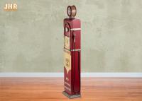 China Antique Wooden Storage Cabinet Red Color Decorative Wood Floor Clock Gas Pump Storage Rack for sale