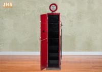 China Antique Wooden Storage Cabinet Red Color Decorative Wood Floor Clock Gas Pump Storage Rack for sale