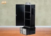 China Creative Wood Storage Rack Decorative Wooden Cabinet CD DVD Floor Shelf Black Color for sale