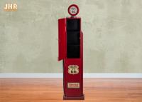 China Antique Gas Pump Design Decorative Wooden Cabinet Red Color Wood Floor Rack Furniture for sale
