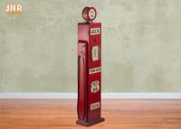China Antique Gas Pump Design Decorative Wooden Cabinet Red Color Wood Floor Rack Furniture for sale