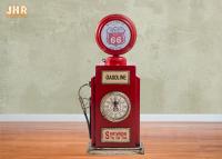 China Red Multimedia Storage Rack Decorative Wooden Cabinet Wood Tabletop Clock Red Color for sale