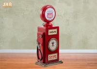 China Red Multimedia Storage Rack Decorative Wooden Cabinet Wood Tabletop Clock Red Color for sale