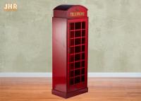 China Telephone Booth Display Accent Cabinet MDF Wine Holder Red Color Decorative Storage Cabinets for sale
