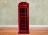China Telephone Booth Display Accent Cabinet MDF Wine Holder Red Color Decorative Storage Cabinets for sale