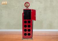 China Antique Wood Wine Rack Decorative Storage Cabinets MDF Floor Wine Rack 8 Bottle Red Color for sale