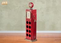 China Antique Wood Wine Rack Decorative Storage Cabinets MDF Floor Wine Rack 8 Bottle Red Color for sale