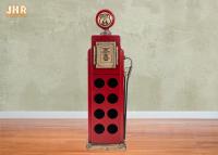 China Antique Wood Wine Rack Decorative Storage Cabinets MDF Floor Wine Rack 8 Bottle Red Color for sale