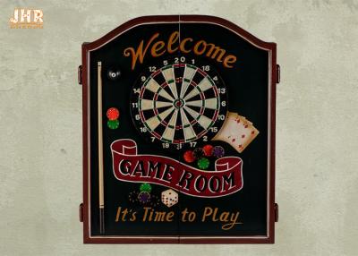 China Antique Dart Cabinet Set Decorative Wooden Cabinet MDF Wall Hanging Dart Board for sale