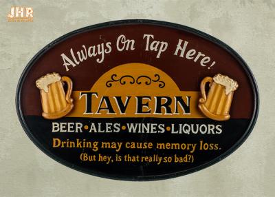 China Vintage Style Club Wall Sign With Resin Beer Photo for sale