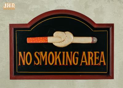 China No Smoking Wooden Wall Signs Hand Painting for sale