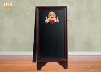 China Outdoor Wood Framed Double Sided Menu Board 3D Polyresin Chef Figurine Restaurant Decor for sale