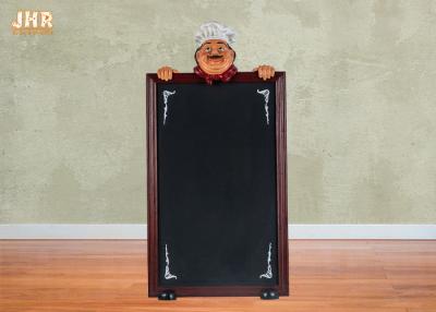 China 100 cm Height Outdoor Wooden Decorative Chalkboards Polyresin Chef Figurine for sale