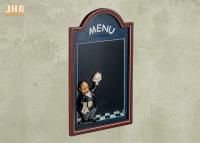 China Black Wooden Wall Mounted Chalkboards Framed Menu Board For Restaurant for sale