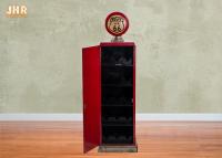 China Red Color Floor Rack Decorative Wooden Cabinet Antique Wood CD DVD Storage Cabinet for sale