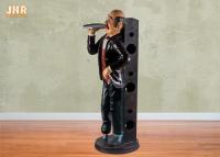 China 110cm Height Antique Polyresin Statue Figurine Resin Butler 3 Wine Holder Statues for sale
