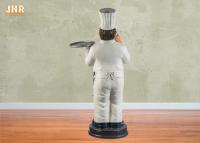China Smiling Fat Polyresin Chef Statue Resin Chef Sculpture French Chef Figurine Statue White for sale