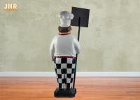 China 106cm Height Chef Figures Polyresin Statue Figurine Resin Chef Sculpture Outdoor Decor for sale