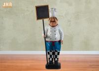 China 106cm Height Chef Figures Polyresin Statue Figurine Resin Chef Sculpture Outdoor Decor for sale