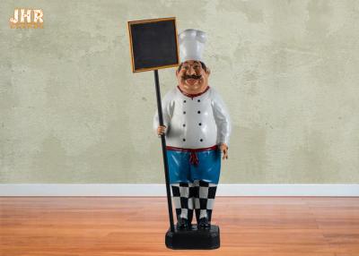 China 106cm Height Chef Figures Polyresin Statue Figurine Resin Chef Sculpture Outdoor Decor for sale