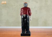 China Red Poly Butler Statue Fat Chef Kitchen Decor Resin Butler Sculpture Statue 90cm for sale