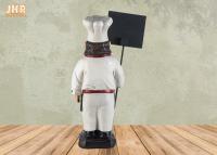 China Chef Tabletop Statue Polyresin Chef Figurine Wooden Chalkboard Resin Chef Sculpture for sale