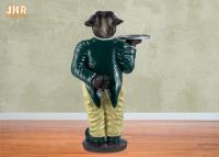 China Antique Dog Figures Polyresin Statue Figurine Resin Dog Holding Tray Sculpture Multi Color for sale