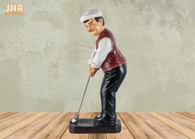 China Decorative Figurine Polyresin Statue Figurine Resin Golfer Tabletop Statue Antique Figurines for sale