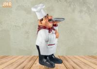 China Poly Chef Tabletop Statue Polyresin Statue Figurine Resin French Chef Sculpture for sale