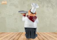 China Poly Chef Tabletop Statue Polyresin Statue Figurine Resin French Chef Sculpture for sale