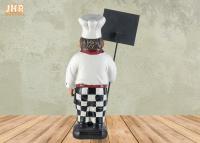 China Wooden Mini Chalkboards Resin Chef Sculpture Poly Chef Figurine Tabletop Statue for sale