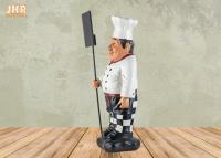 China Wooden Mini Chalkboards Resin Chef Sculpture Poly Chef Figurine Tabletop Statue for sale