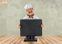 China Wood Mini Chalkboards Polyresin Statue Figurine Small Resin Chef Tabletop Statue for sale