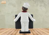 China Wood Mini Chalkboards Polyresin Statue Figurine Small Resin Chef Tabletop Statue for sale