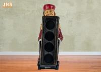 China Antique Decorative Polyresin Statue Figurine Butler Sculpture Wine Bottle Rack for sale