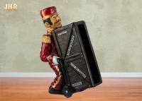 China Antique Decorative Polyresin Statue Figurine Butler Sculpture Wine Bottle Rack for sale