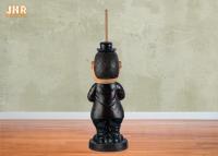 China 76cm Height Resin Butler Toilet Paper Holder Polyresin Man Sculpture Restaurant Decor for sale