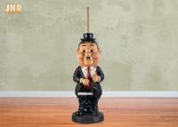 China 76cm Height Resin Butler Toilet Paper Holder Polyresin Man Sculpture Restaurant Decor for sale