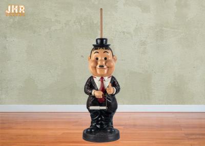 China 76cm Height Resin Butler Toilet Paper Holder Polyresin Man Sculpture Restaurant Decor for sale