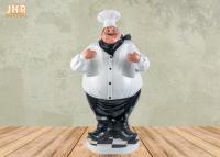 China Antique Fat Chef Decor Polyresin Statue Figurine Resin Chef 2 Bottle Tabletop Wine Holder for sale