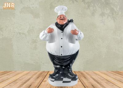 China Antique Fat Chef Decor Polyresin Statue Figurine Resin Chef 2 Bottle Tabletop Wine Holder for sale