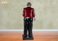 China 145cm Height Antique Polyresin Statue Figurine Resin Butler Holding A Plastic Tray for sale