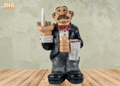 China Polyresin Butler Sculpture Toilet Paper Holder Funny Resin Waiter Home Decoration for sale