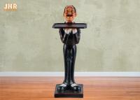 China Resin Butler Sculpture Antique Decorative Resin Butler Holding Tray Restaurant Decor for sale