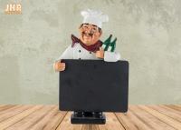 China Small Polyresin Statue Figurine With Chalkboard Blackboard for sale