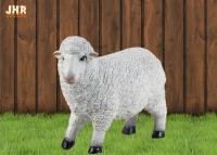 China Life Size White Color Polyresin Animal Figurines Dolly Sheep Sculpture Garden Decor for sale