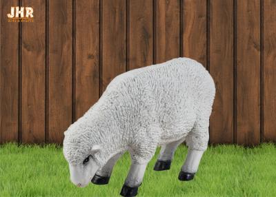 China Indoor White Polyresin Dolly Sheep Statue Animal Figurines Floor Sculpture Decor for sale