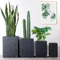 China Clay Planters Square Planters Clay Flower Pots Fiberclay Planters MGO Pot Planter Set Garden Planters for sale